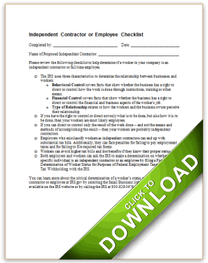 Guidelines for Determining Whether Workers Are Independent Contractors ...