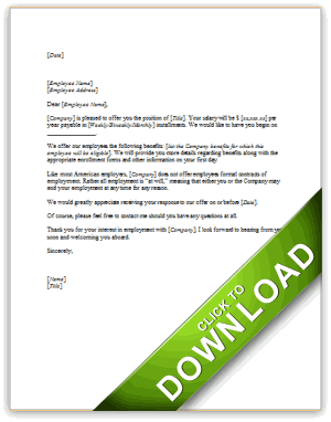 Offer of Employment for an Exempt Position