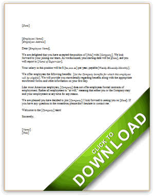 Employment Offer that is Accepted Orally (Exempt Position)