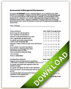 Assessment of Managerial Effectiveness