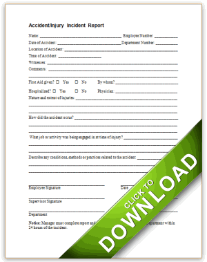Accident/Injury Incident Report