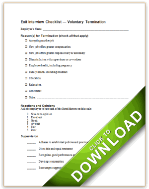Exit Interview Checklist (Voluntary Termination)