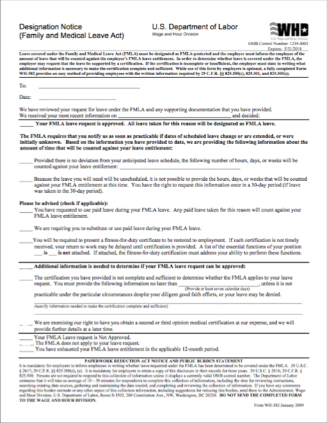 Form Specifications: